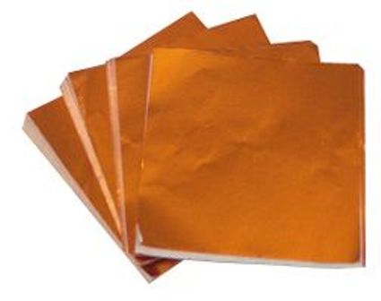 ORANGE - 5 X 5 Candy Wrapper FOIL Sheets (Qty 125)
